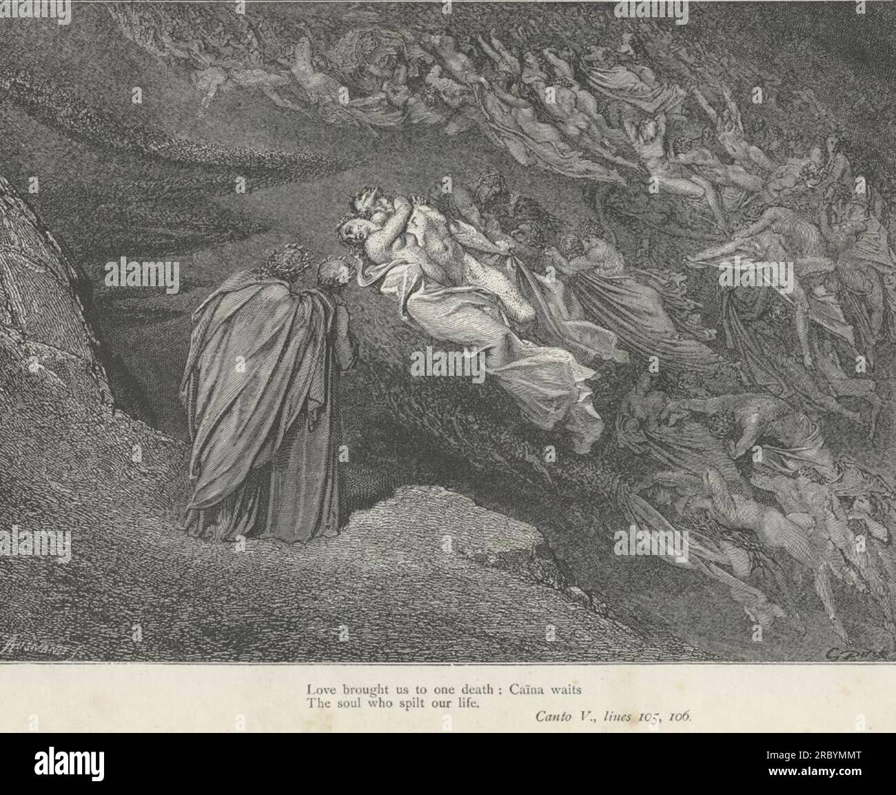 Inferno Canto 5 by Gustave Dore Stock Photo - Alamy