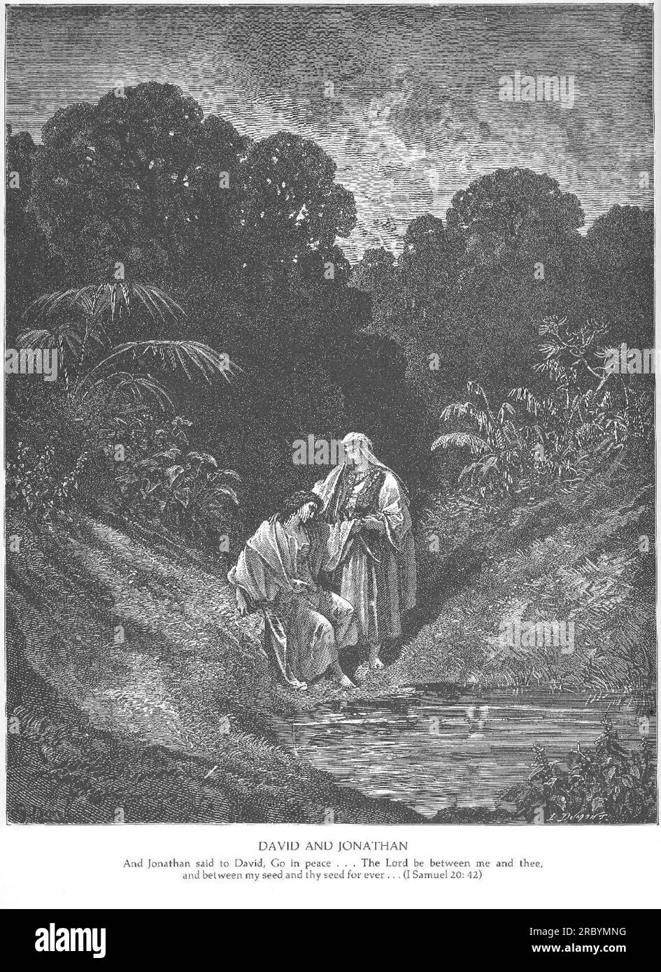 David and Jonathan by Gustave Dore Stock Photo - Alamy