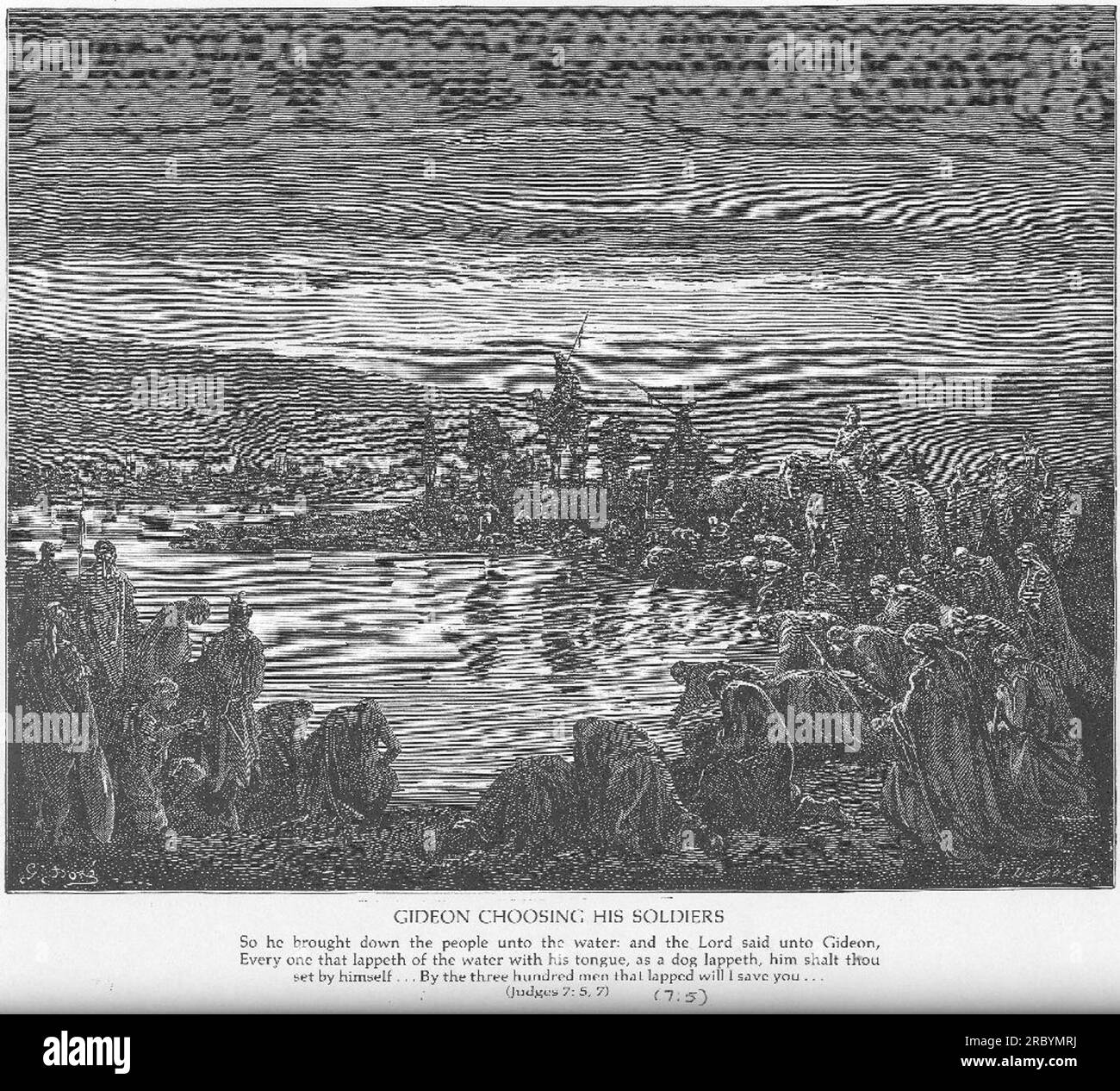 Gideon Chooses 300 Soldiers by Gustave Dore Stock Photo - Alamy