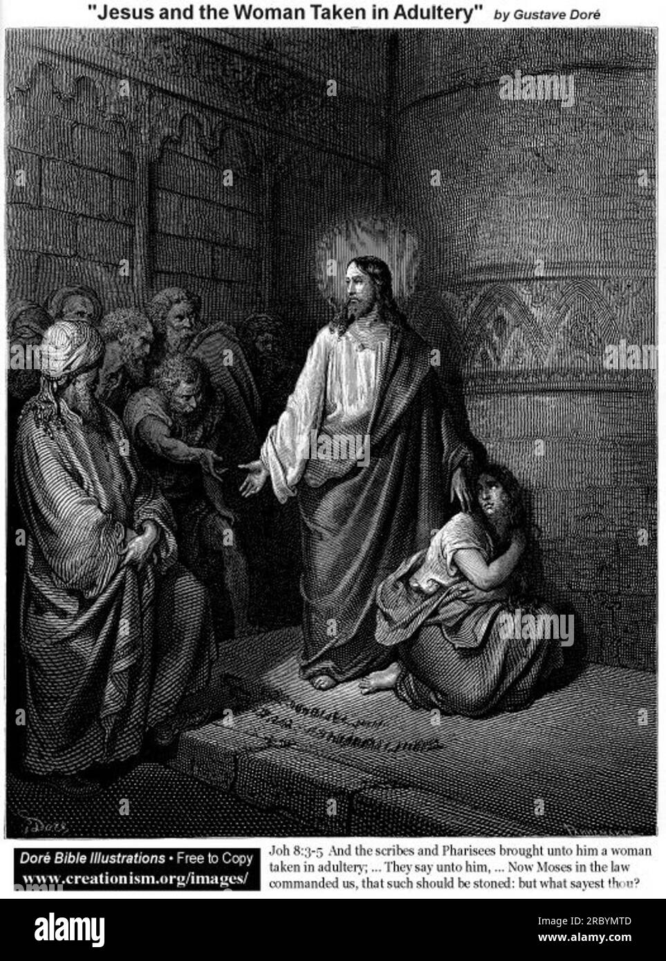 Jesus And The Woman Taken In Adultery by Gustave Dore Stock Photo - Alamy