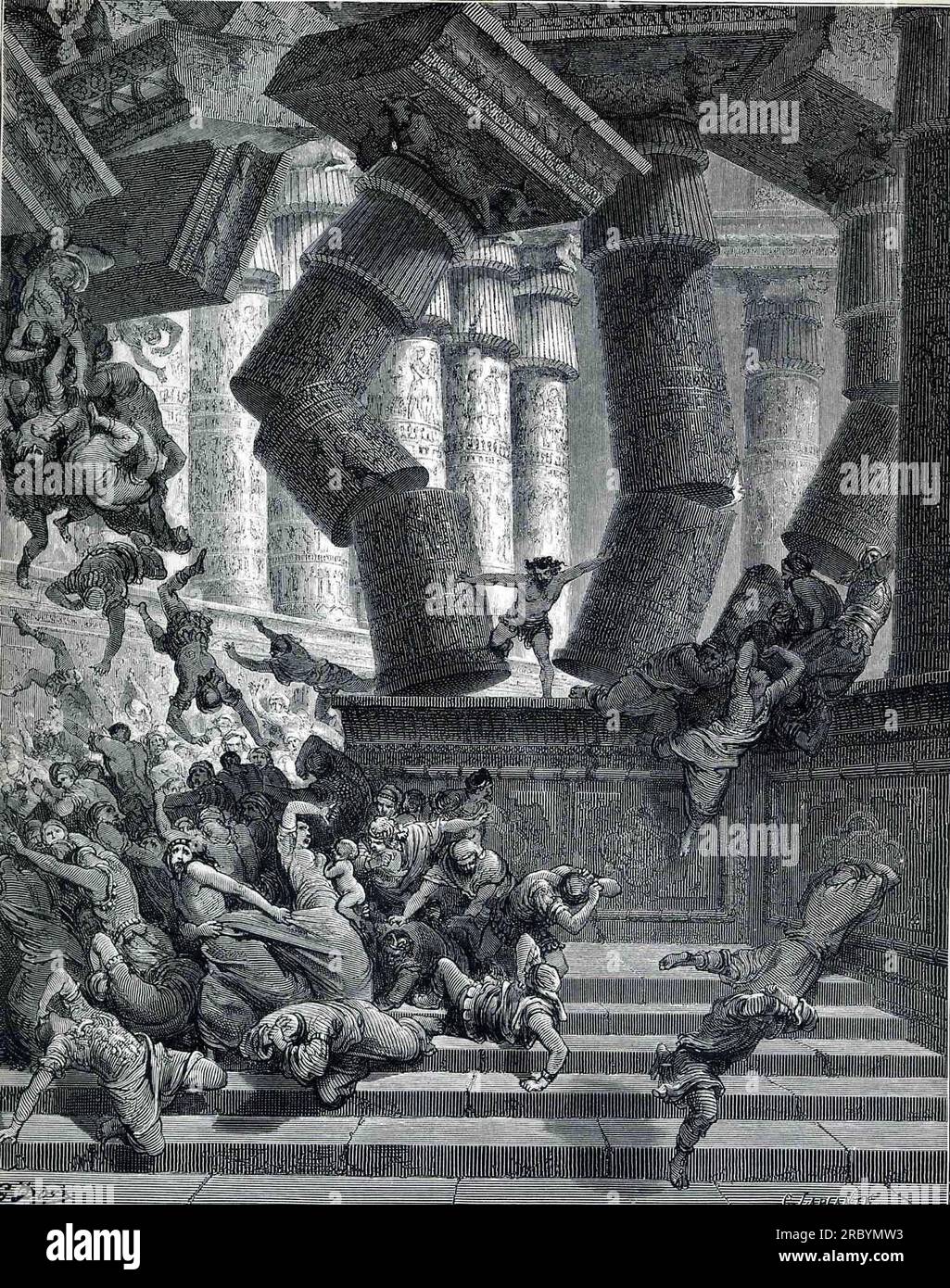 Death of Samson 1866 by Gustave Dore Stock Photo - Alamy