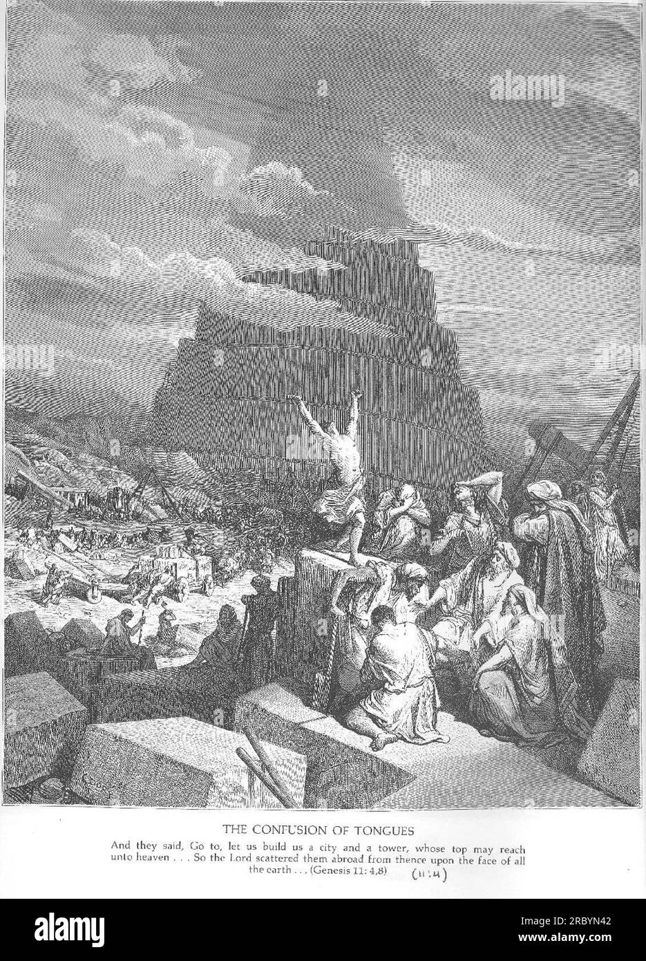 The Tower of Babel by Gustave Dore Stock Photo - Alamy