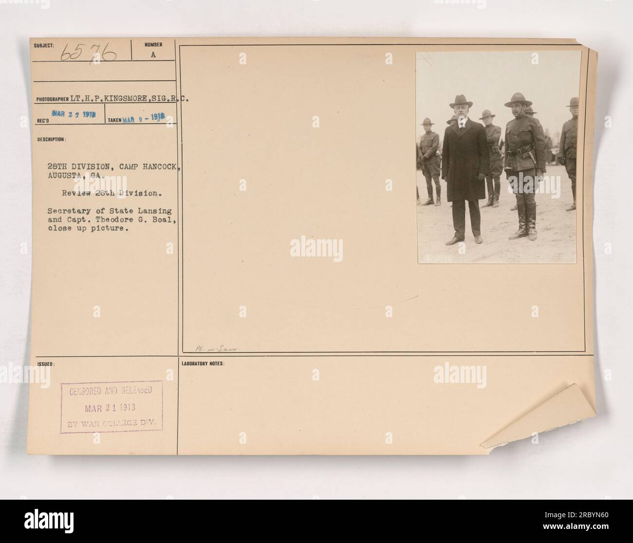 28th Division of the American Military conducting a review at Camp ...