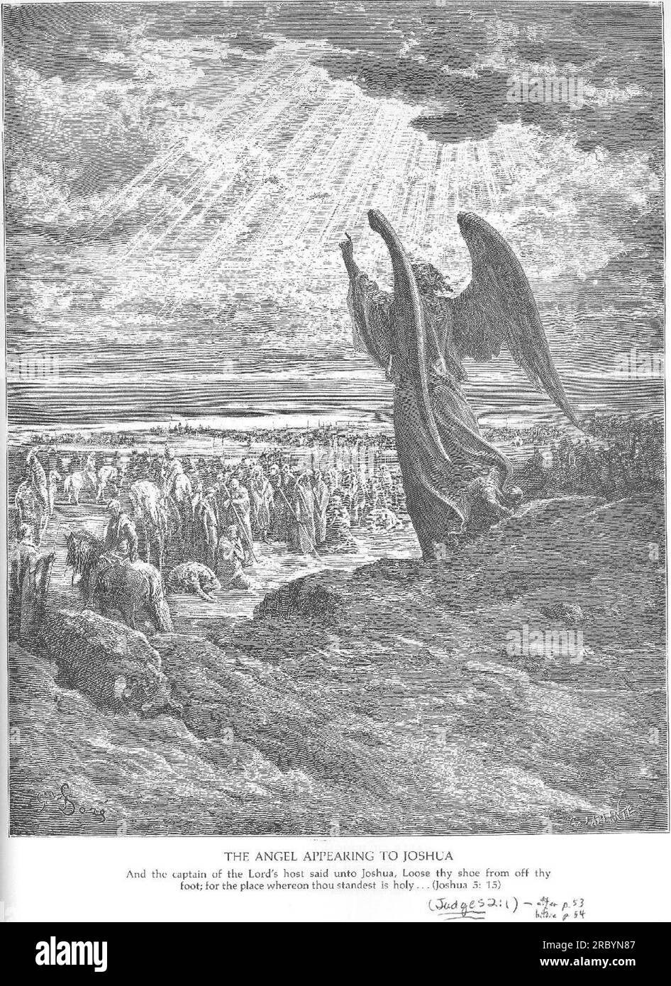 An Angel Appears to the Israelites by Gustave Dore Stock Photo - Alamy