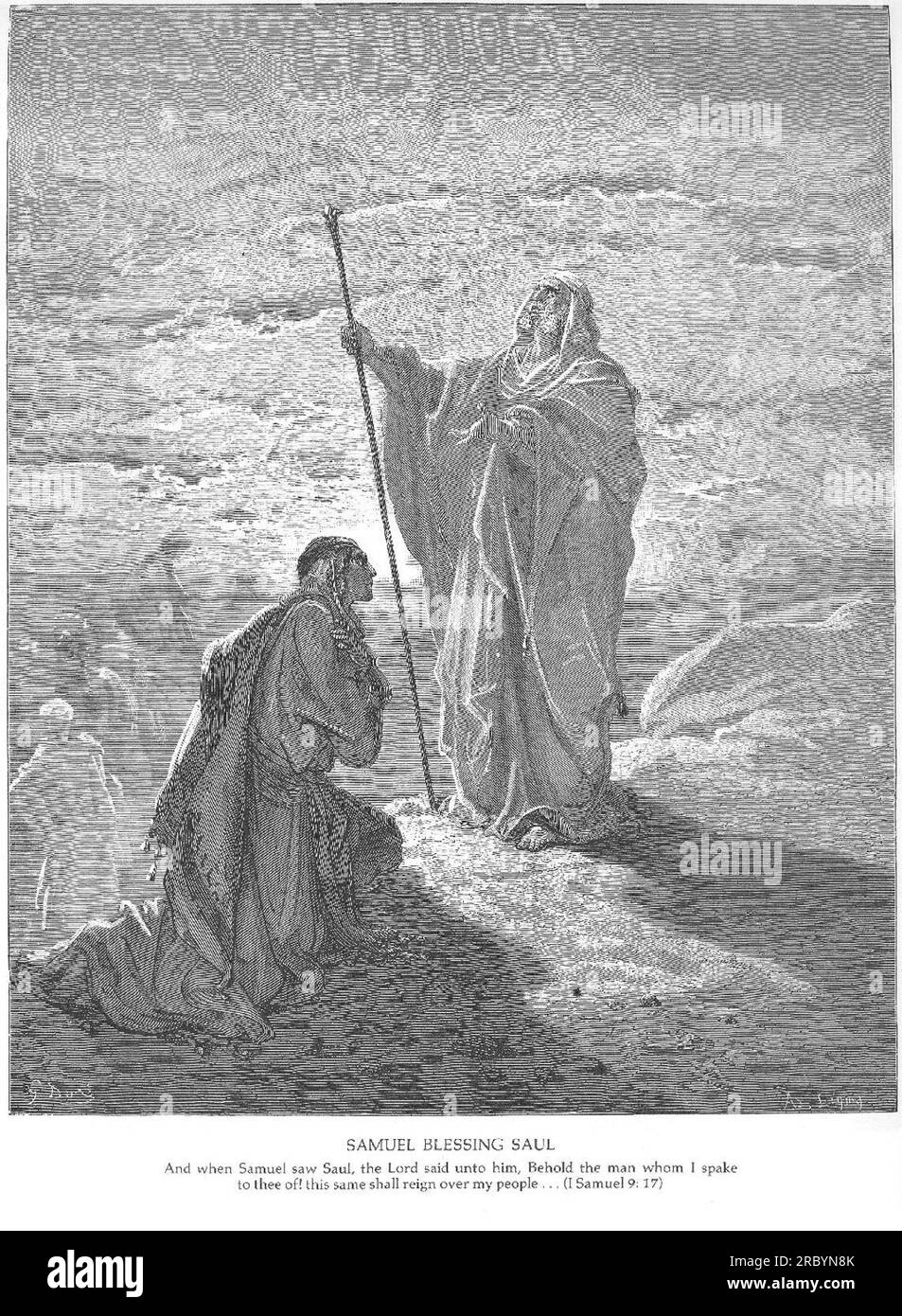 Samuel Blesses Saul by Gustave Dore Stock Photo - Alamy