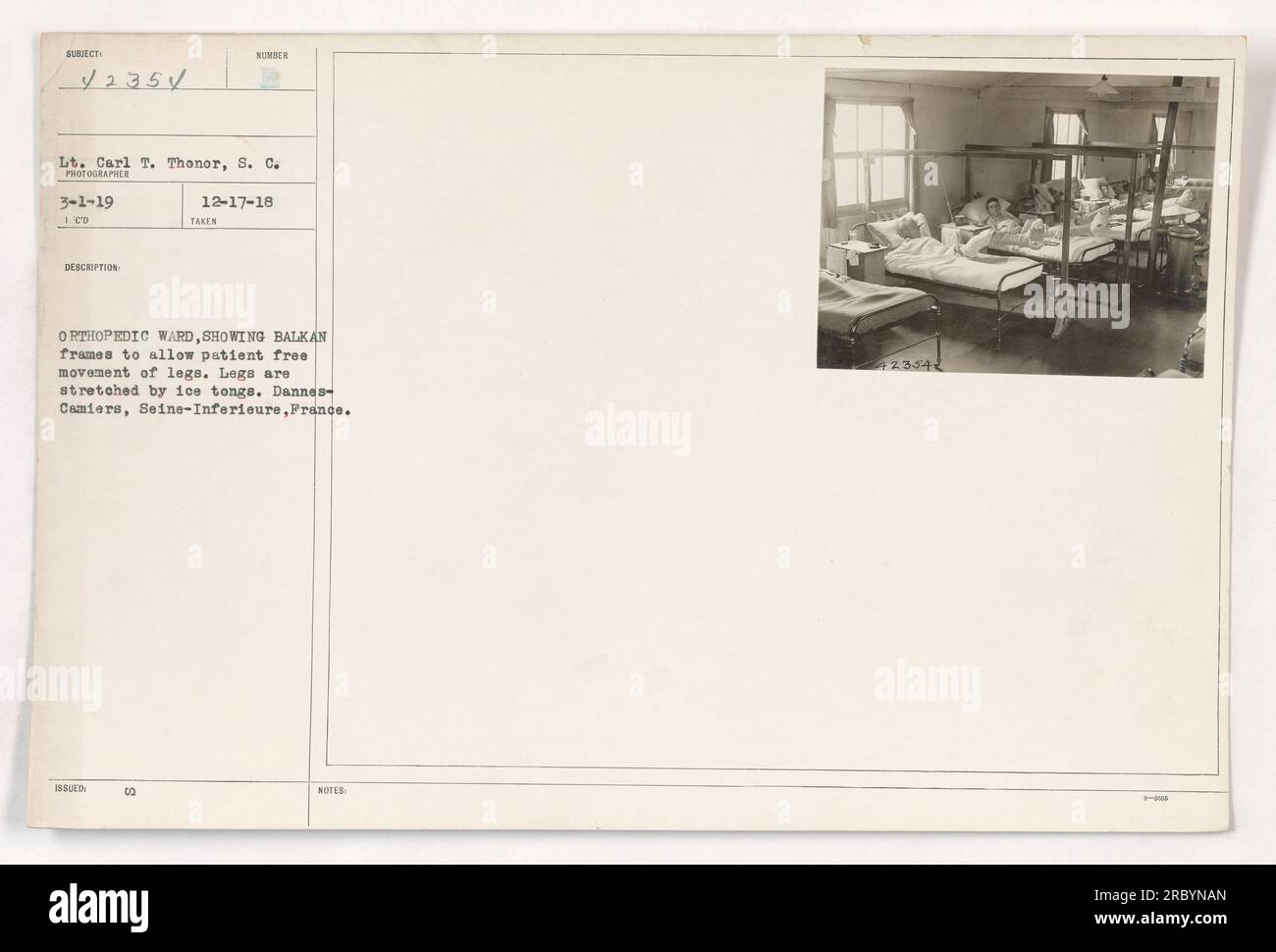 Image showing Lieutenant Carl T. Thonor at the orthopedic ward in ...