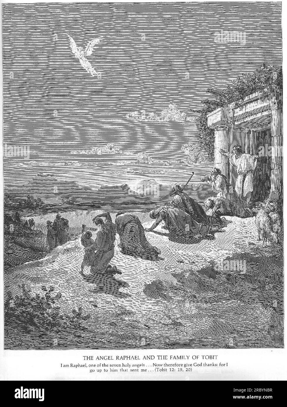 The Angel Raphael and the Family of Tobit by Gustave Dore Stock Photo ...