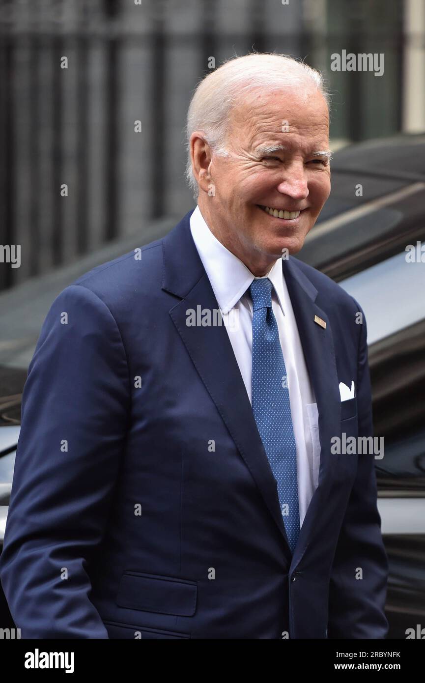 US President JOE BIDEN leaves 10 Downing Street after talks with Rishi ...