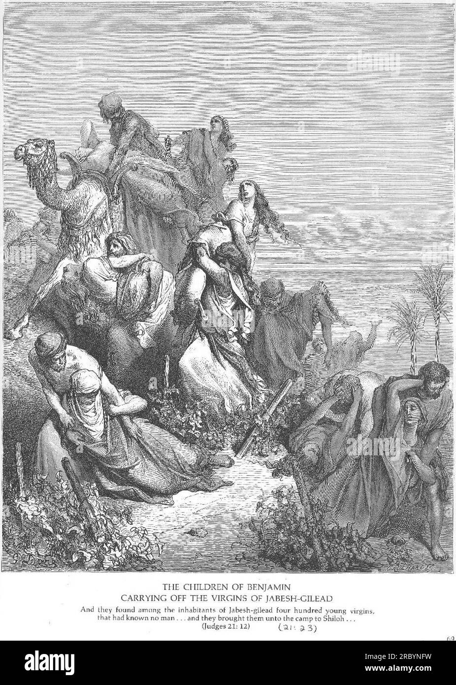 The Benjaminites Take the Virgins of Jabesh gilead by Gustave Dore ...