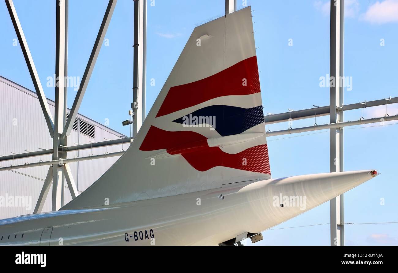 Tail fin with British Airways livery Aérospatiale and British Aircraft ...