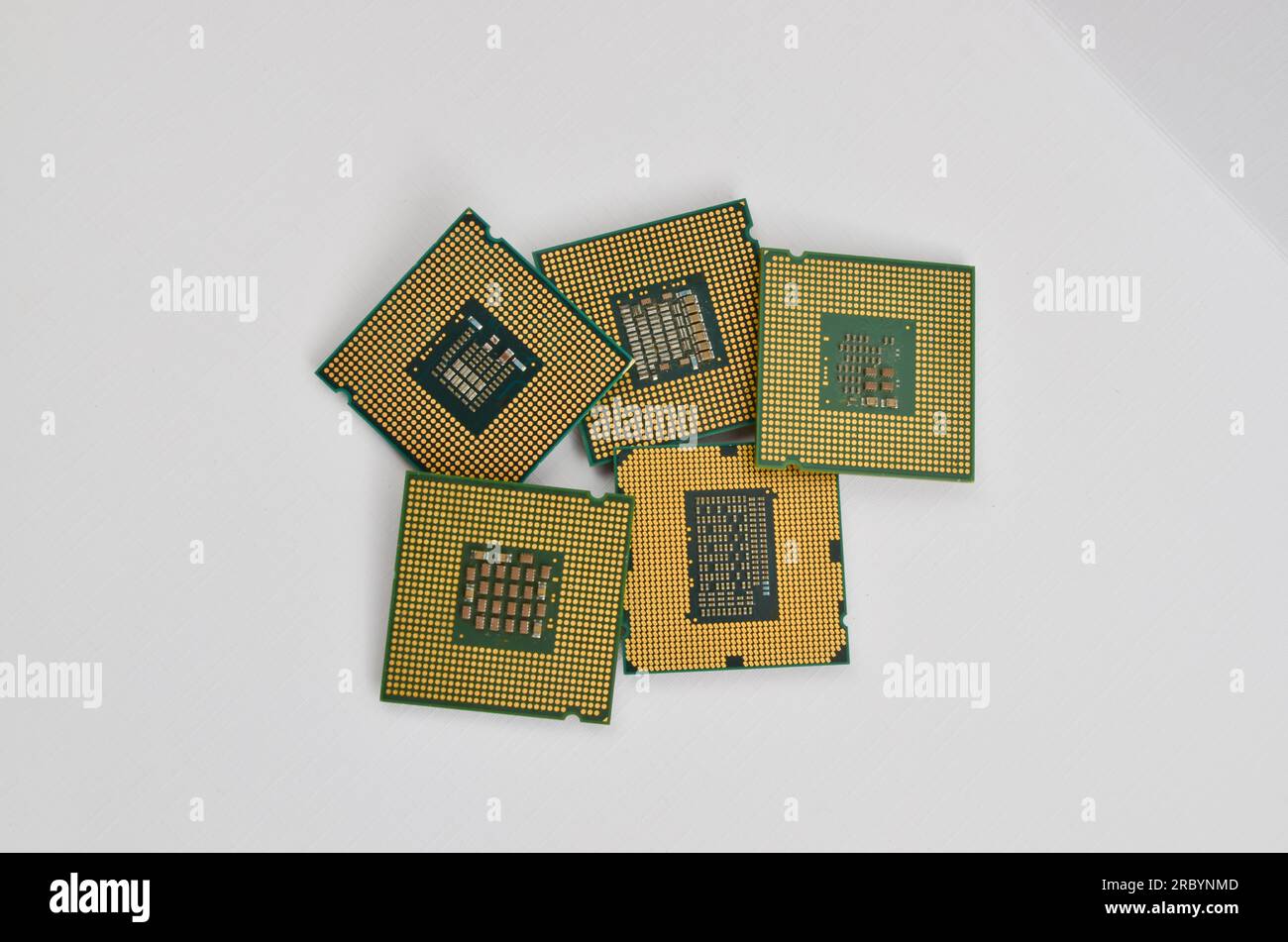 Close-up of a high-performance processor on a shiny surface ...