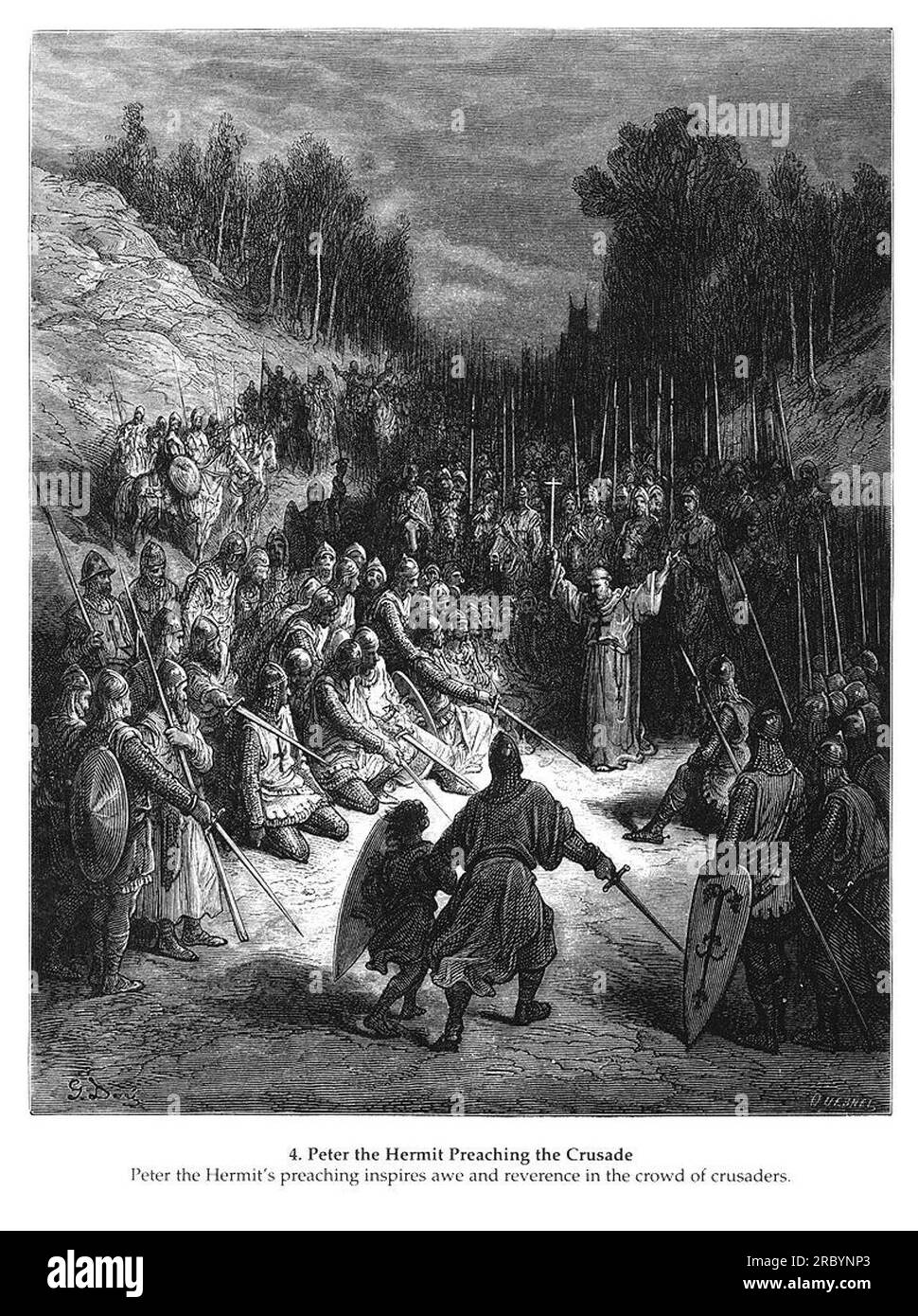 Peter the Hermit Preaching the Crusade by Gustave Dore Stock Photo - Alamy