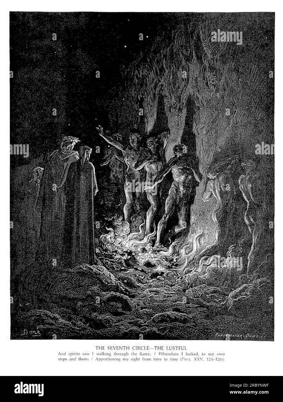 The Seventh Circle--The Lustful by Gustave Dore Stock Photo - Alamy