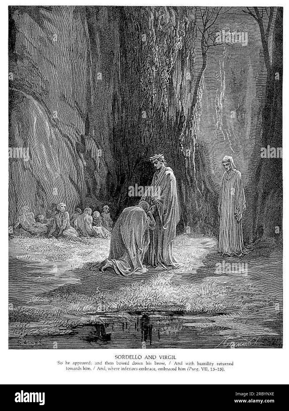 Sordello and Virgil by Gustave Dore Stock Photo - Alamy