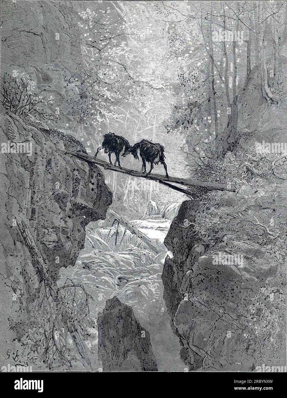 Two goats gustave dore hi-res stock photography and images - Alamy