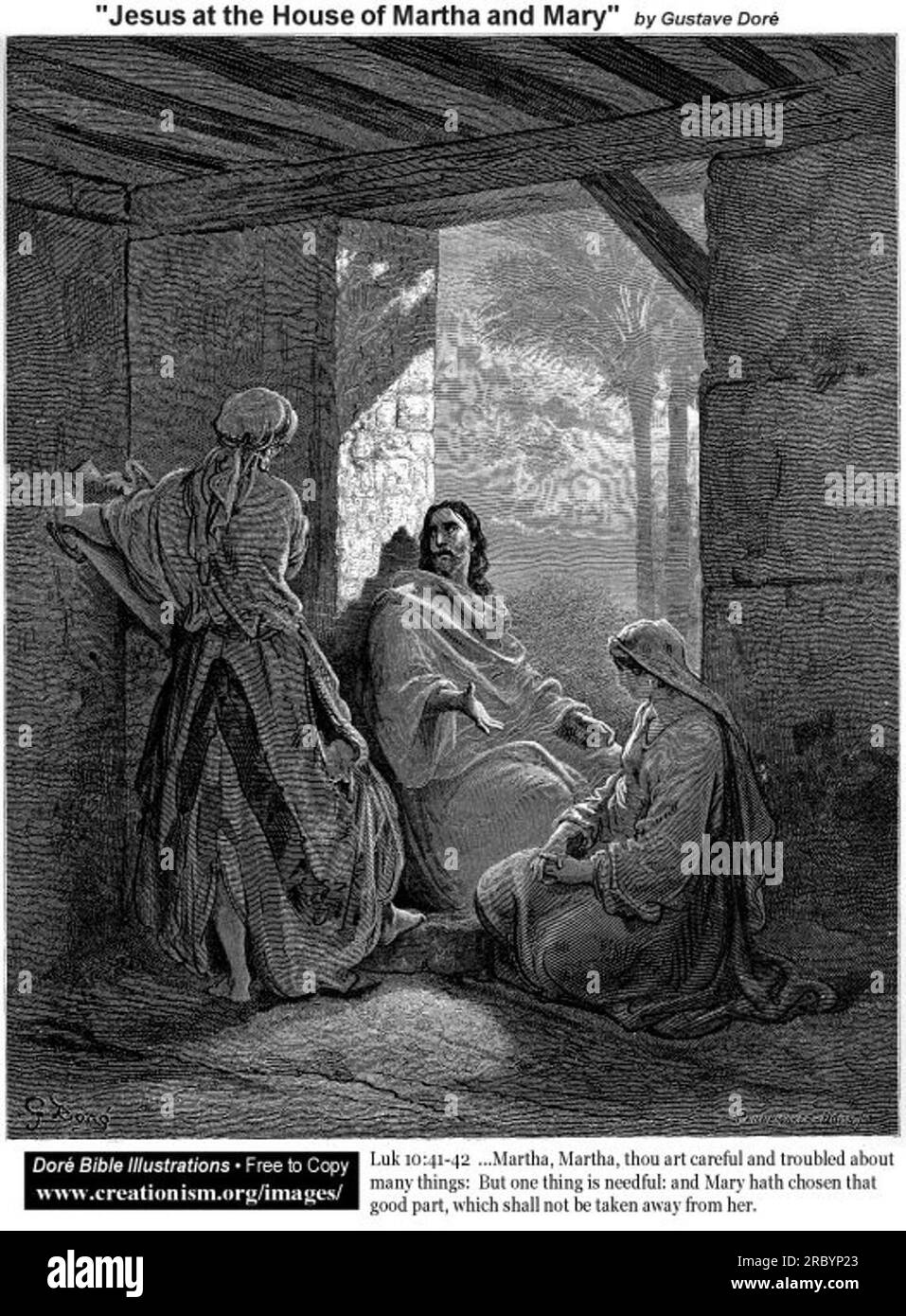 Jesus At The House Of Martha And Mary by Gustave Dore Stock Photo - Alamy