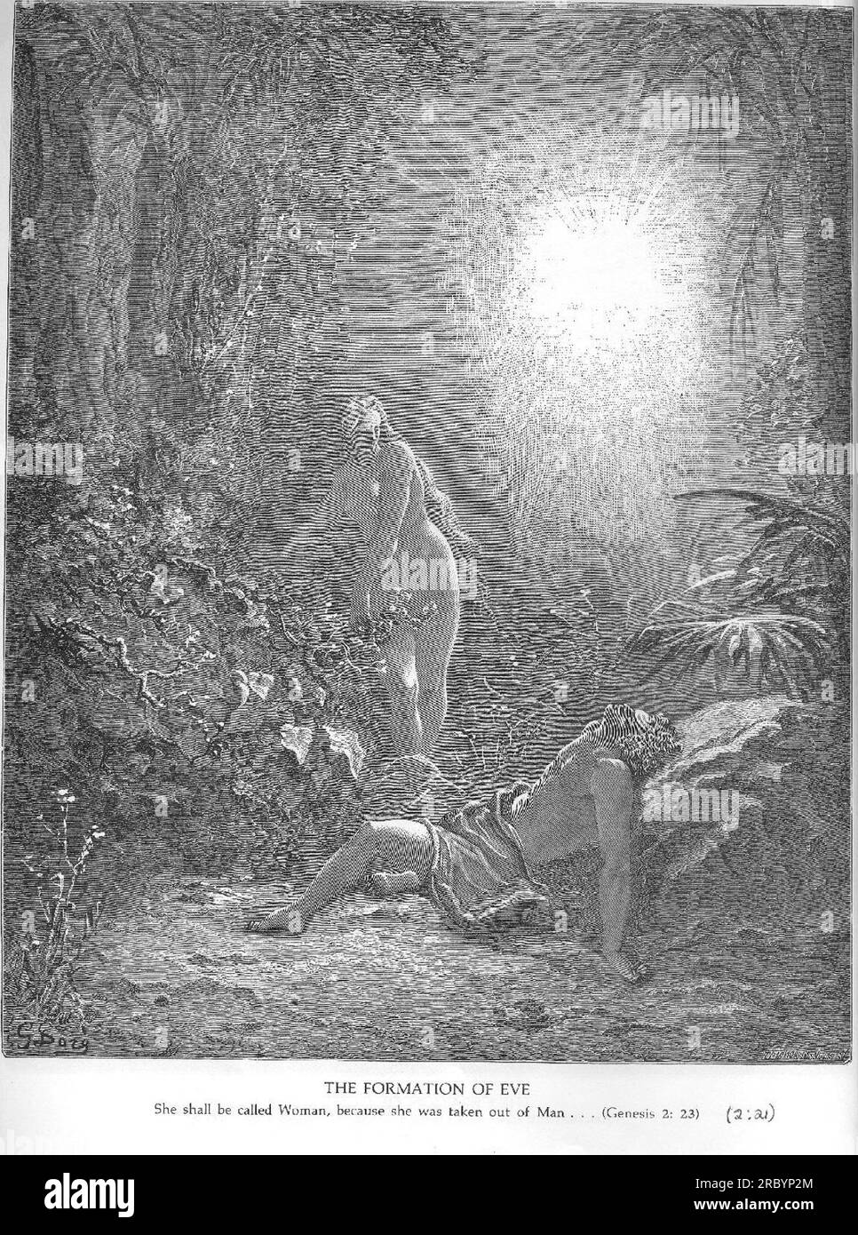 The Creation of Eve by Gustave Dore Stock Photo - Alamy