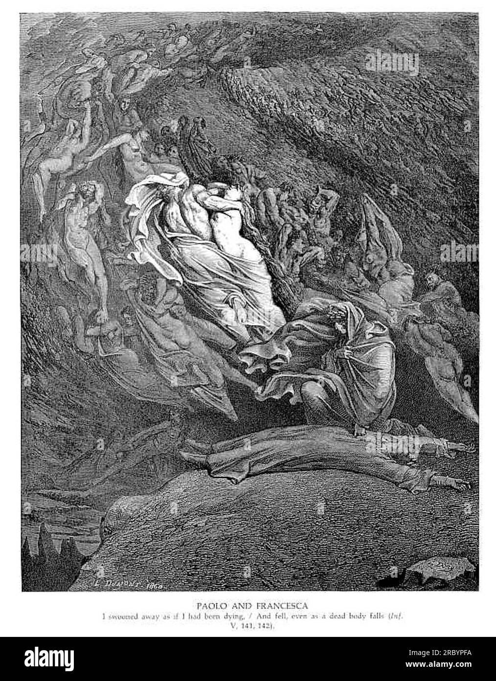 Paolo and Francesca II by Gustave Dore Stock Photo - Alamy