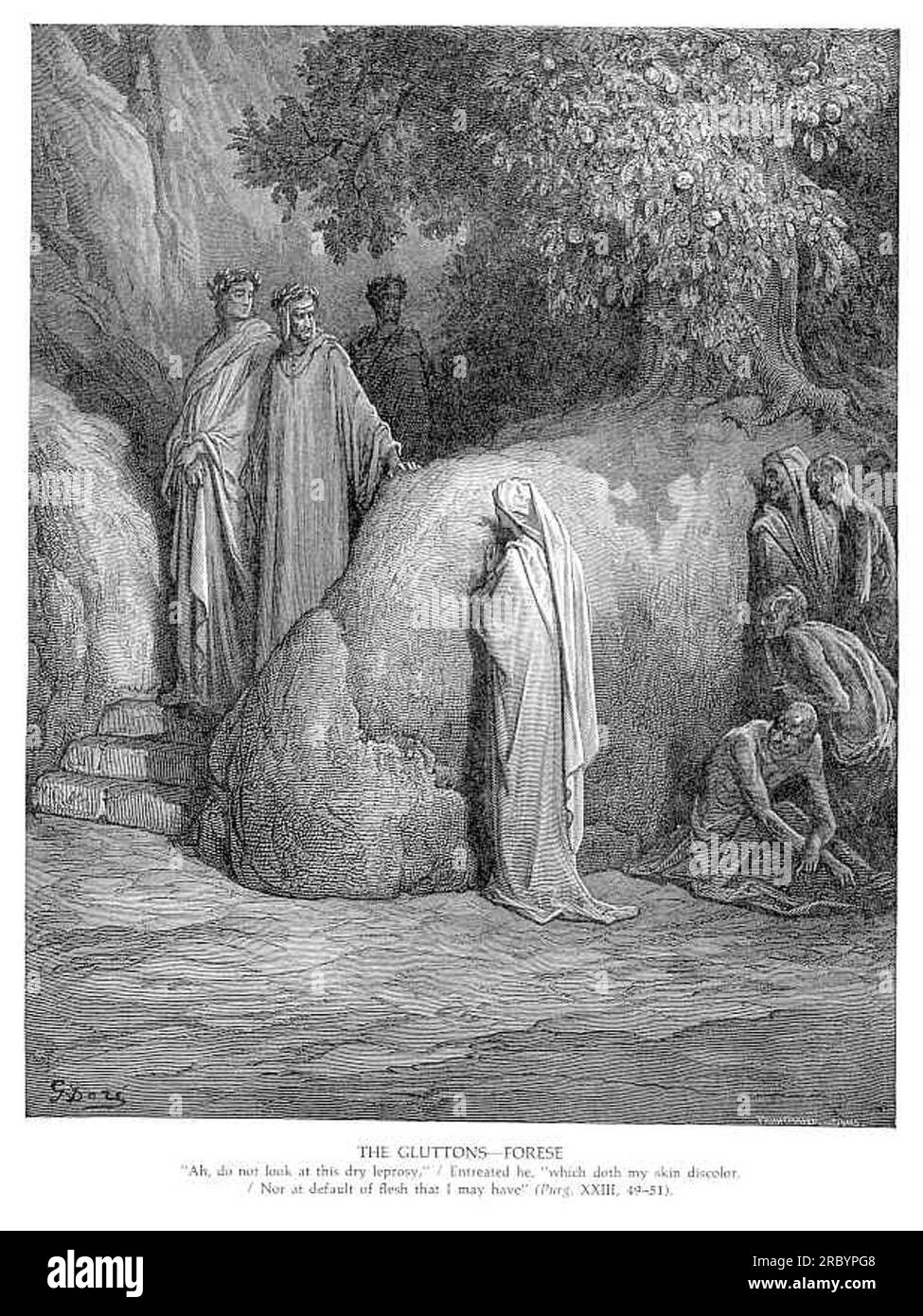 The Gluttons--Forese by Gustave Dore Stock Photo - Alamy