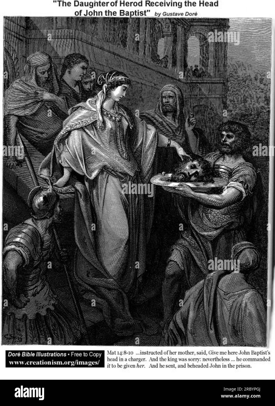 The Daughter Of Herod Head Of John The Baptist by Gustave Dore Stock ...
