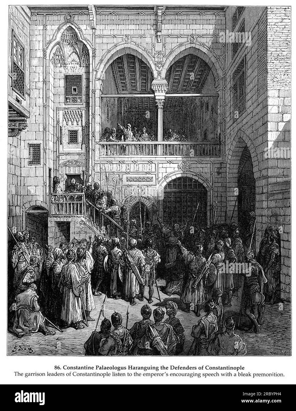 Constantine Palaeologus Haranguing the Defenders of Constantinople by ...