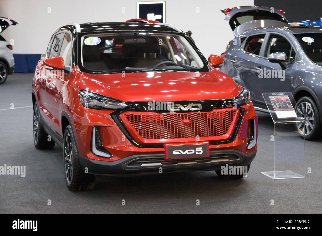 Barcelona, Spain - May 14, 2023: EVO 5 on display at Automobile ...