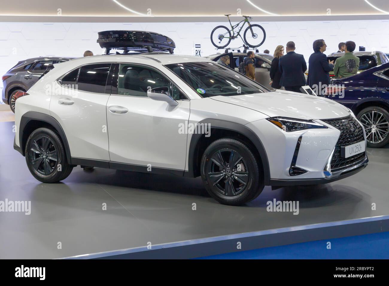 Barcelona, Spain - May 14, 2023: Lexus UX 250h on display at Automobile ...