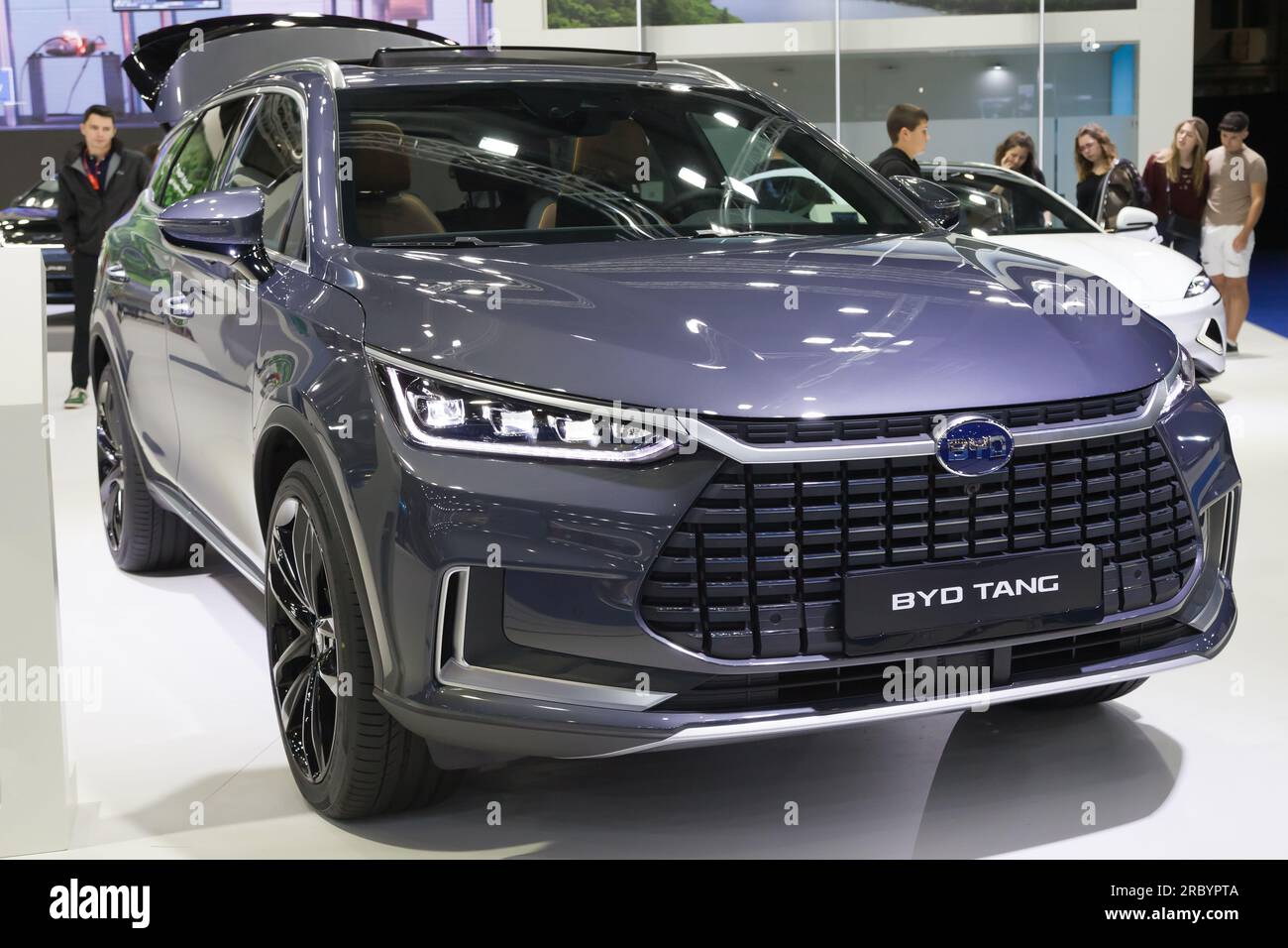 Barcelona, Spain - May 14, 2023: BYD Tang on display at Automobile ...