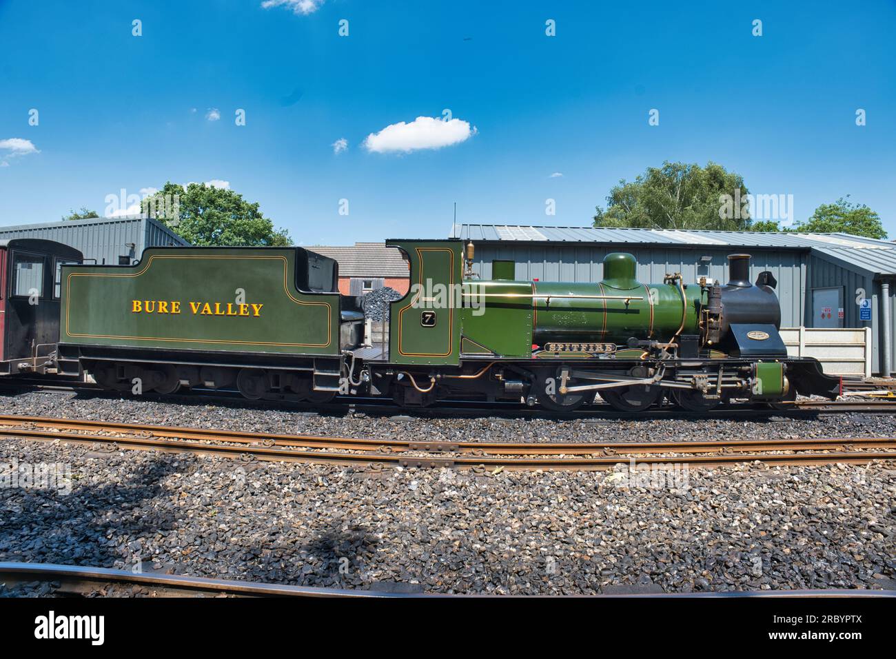 No.7 Spitfire at Aylsham, Bure Valley Railway Stock Photo - Alamy