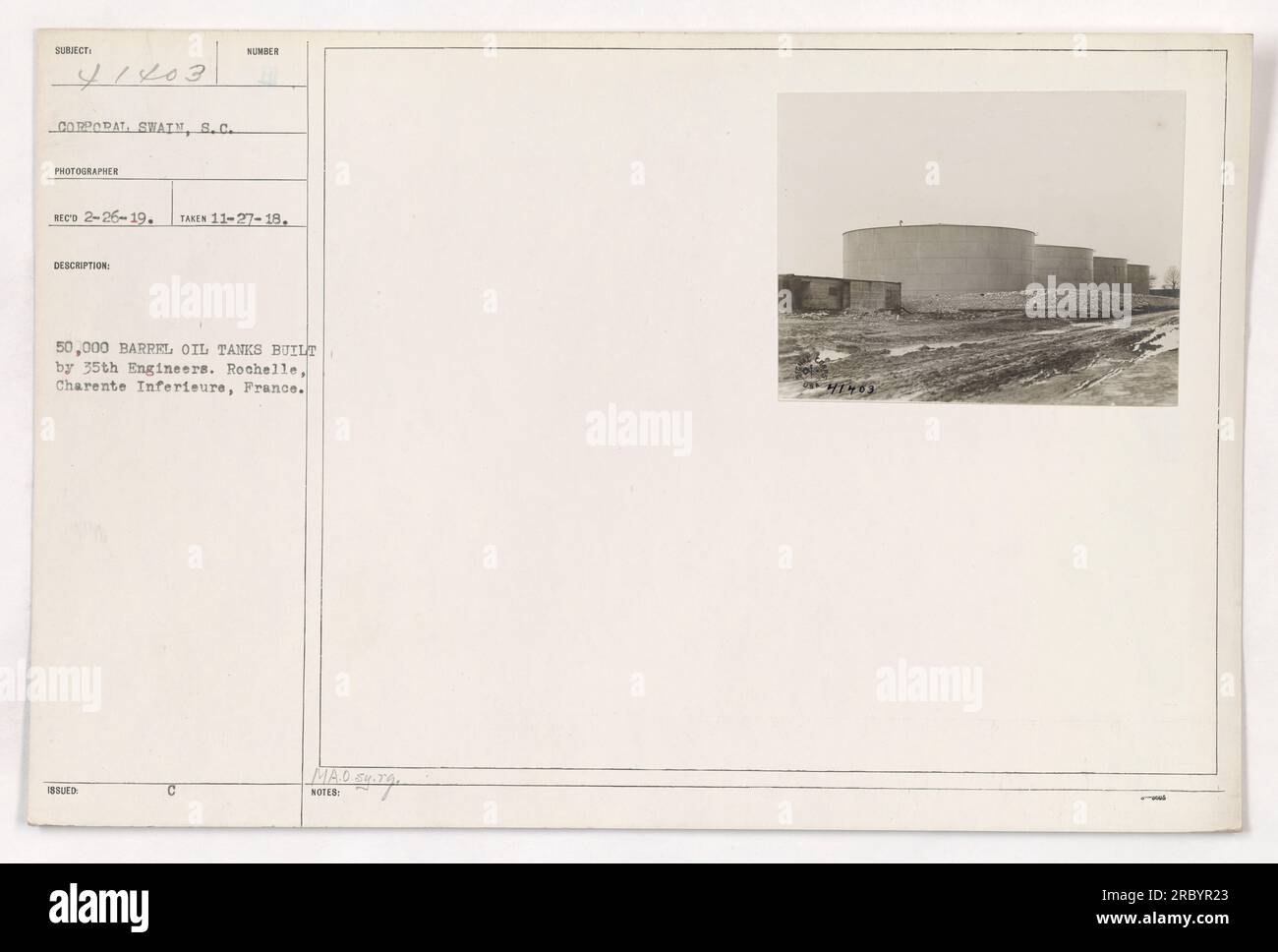 Image showing multiple large oil tanks, built by the 35th Engineers, in ...