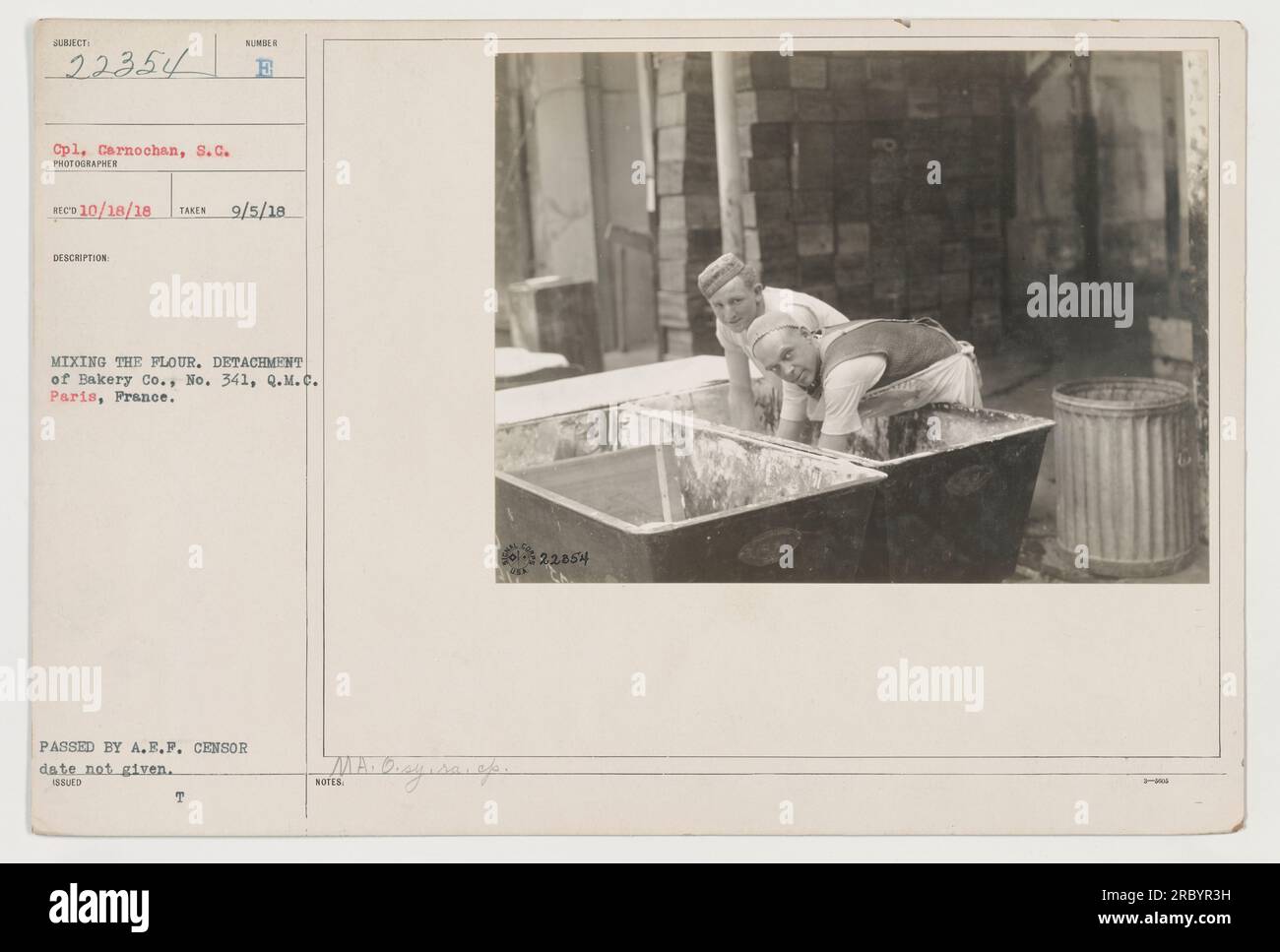 Cpl. Carnochan from Bakery Co., No. 341, Q.M.C. in Paris, France, is ...