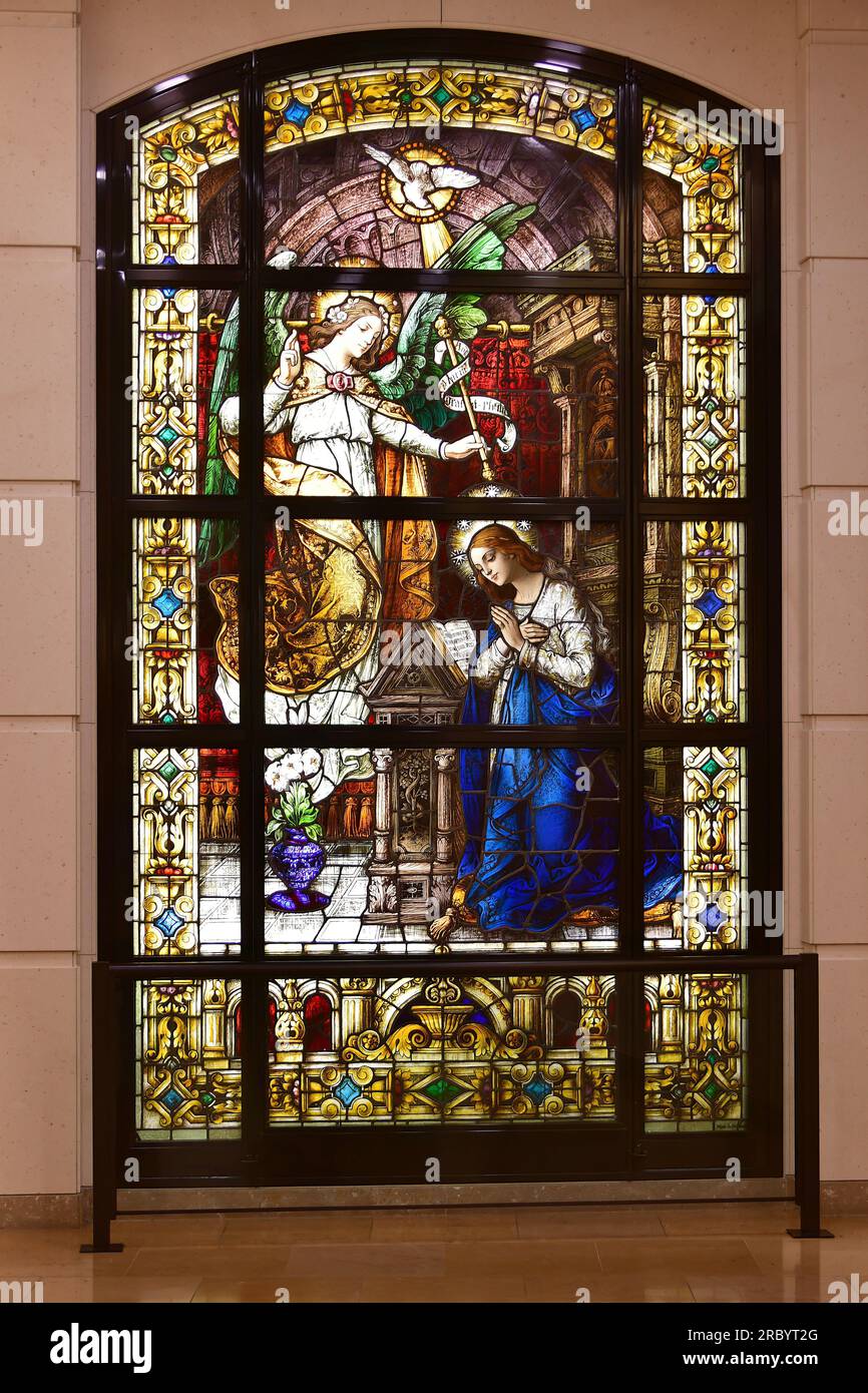 stained glass window, Mausoleum, Los Angeles Cathedral, Cathedral of ...