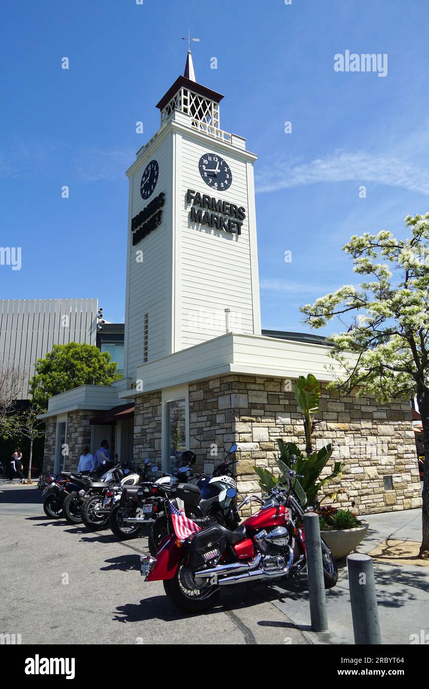 Clock tower, Farmers Market, Los Angeles, USA, North America Stock ...