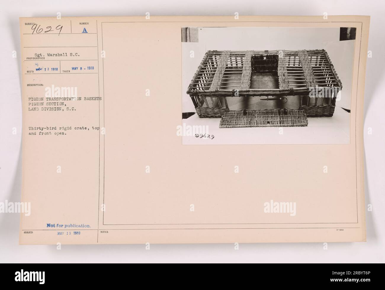 "Pigeon transportation baskets used by the Pigeon Section, Land ...