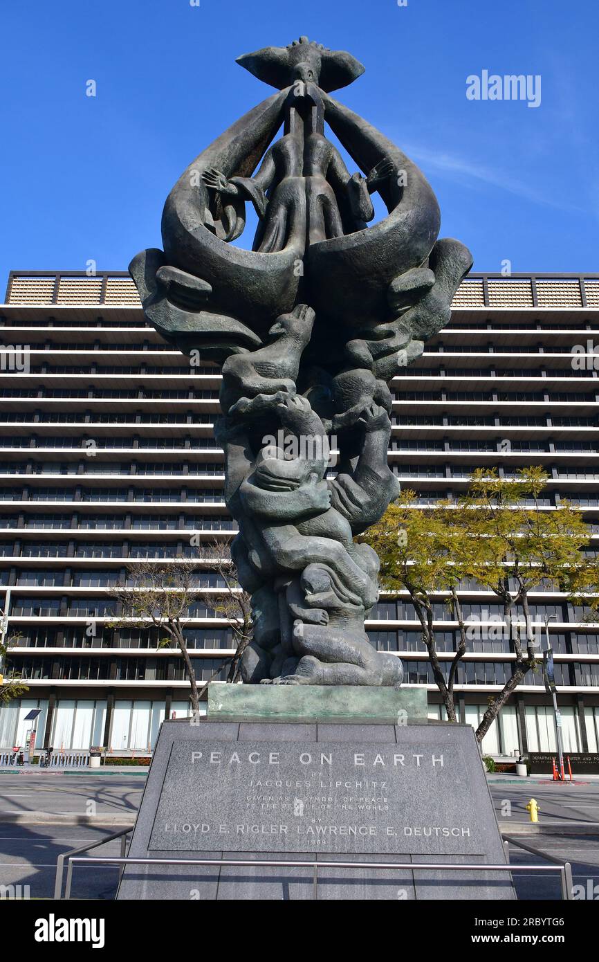 Peace on Earth statue, Los Angeles, USA, North America Stock Photo - Alamy