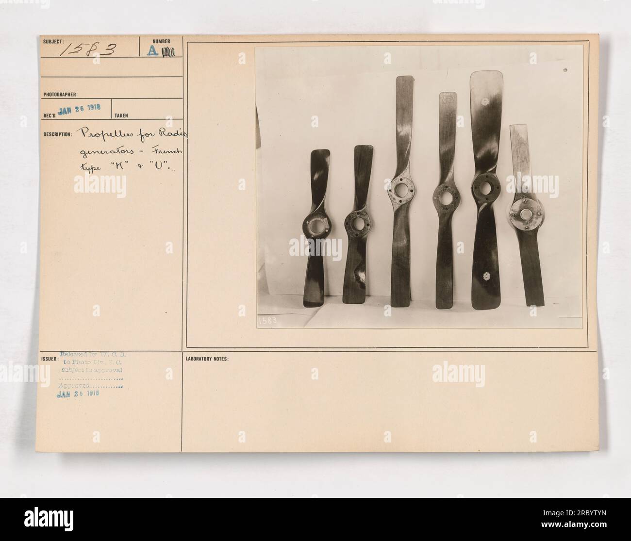 "French type "K" and "V" showing propellers for radio generators. Photo ...