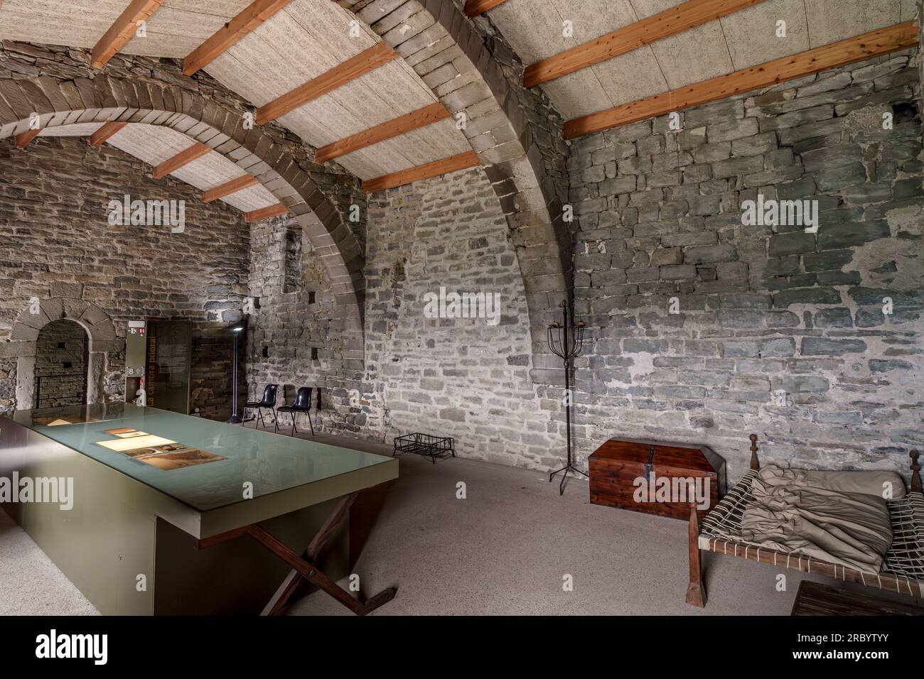 Prior's chamber of the Sant Pere de Casserres monastery. Spain Stock ...