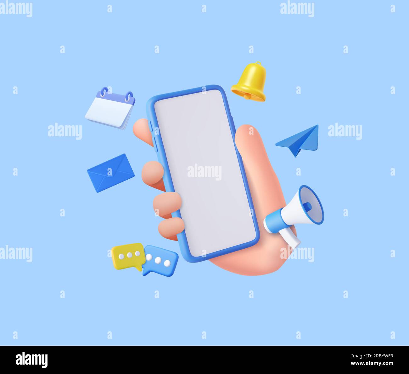 3d render smartphone character Stock Vector Images - Alamy