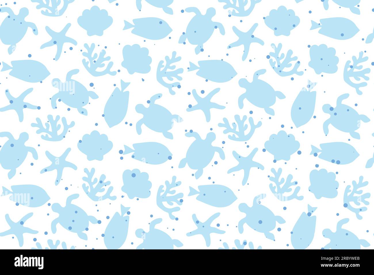 sea life seamless blue pattern; summer background- vector illustration ...