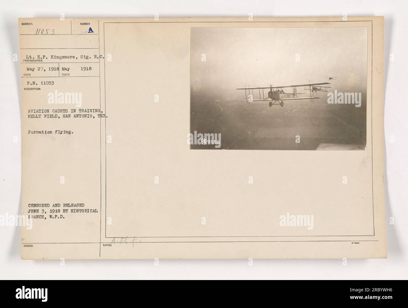 Aviation cadets at Kelly Field, San Antonio engaging in formation ...