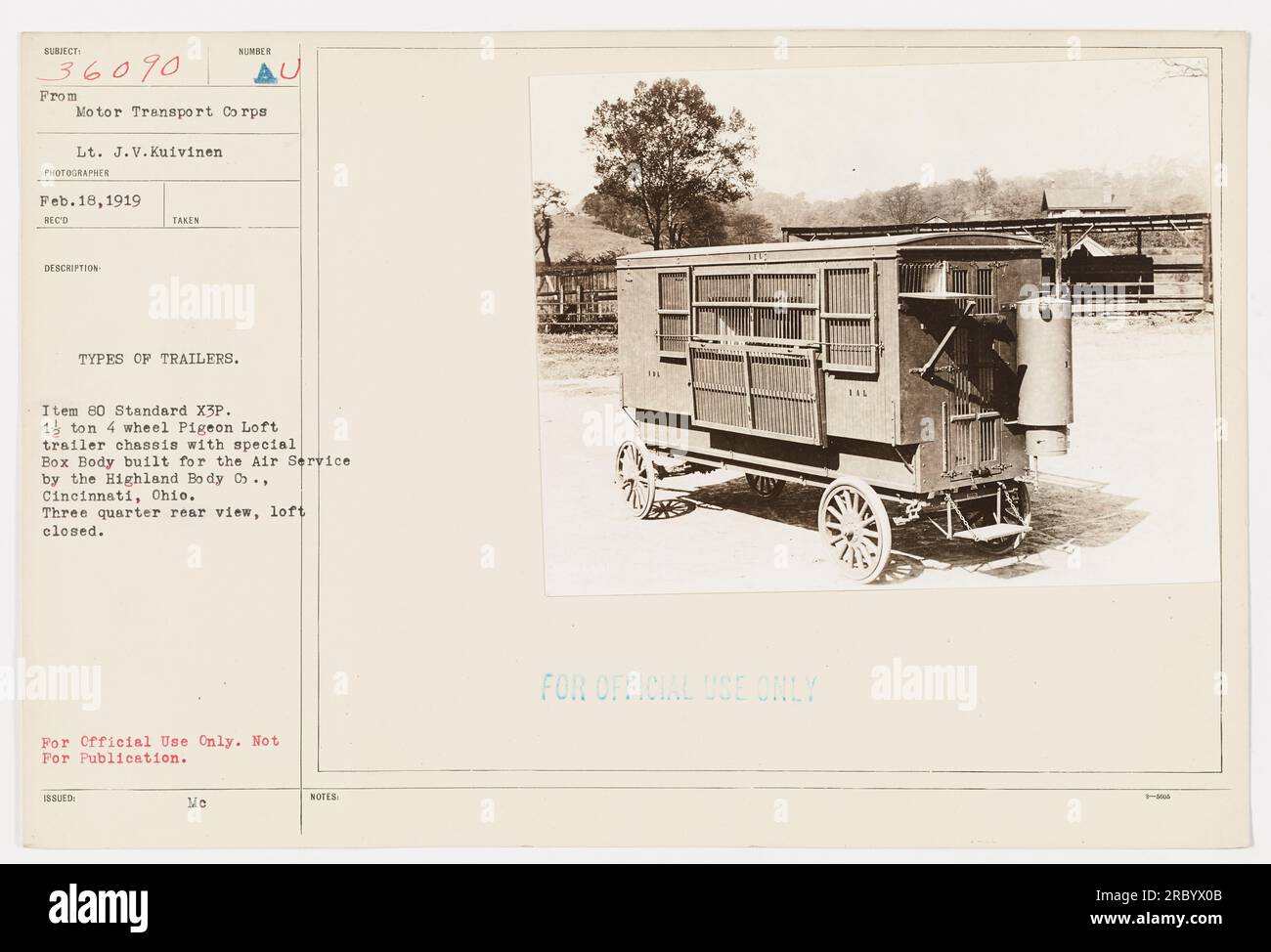 Image: The photograph shows a standard 1 ton, 4-wheel Pigeon Loft ...