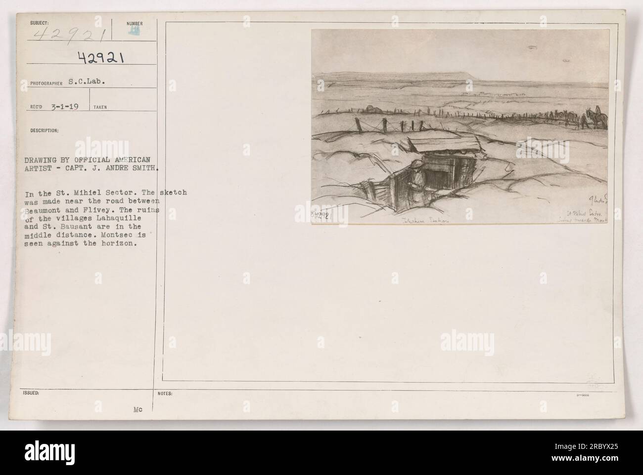 Caption: Official American artist, Captain J. Andre Smith, created a ...