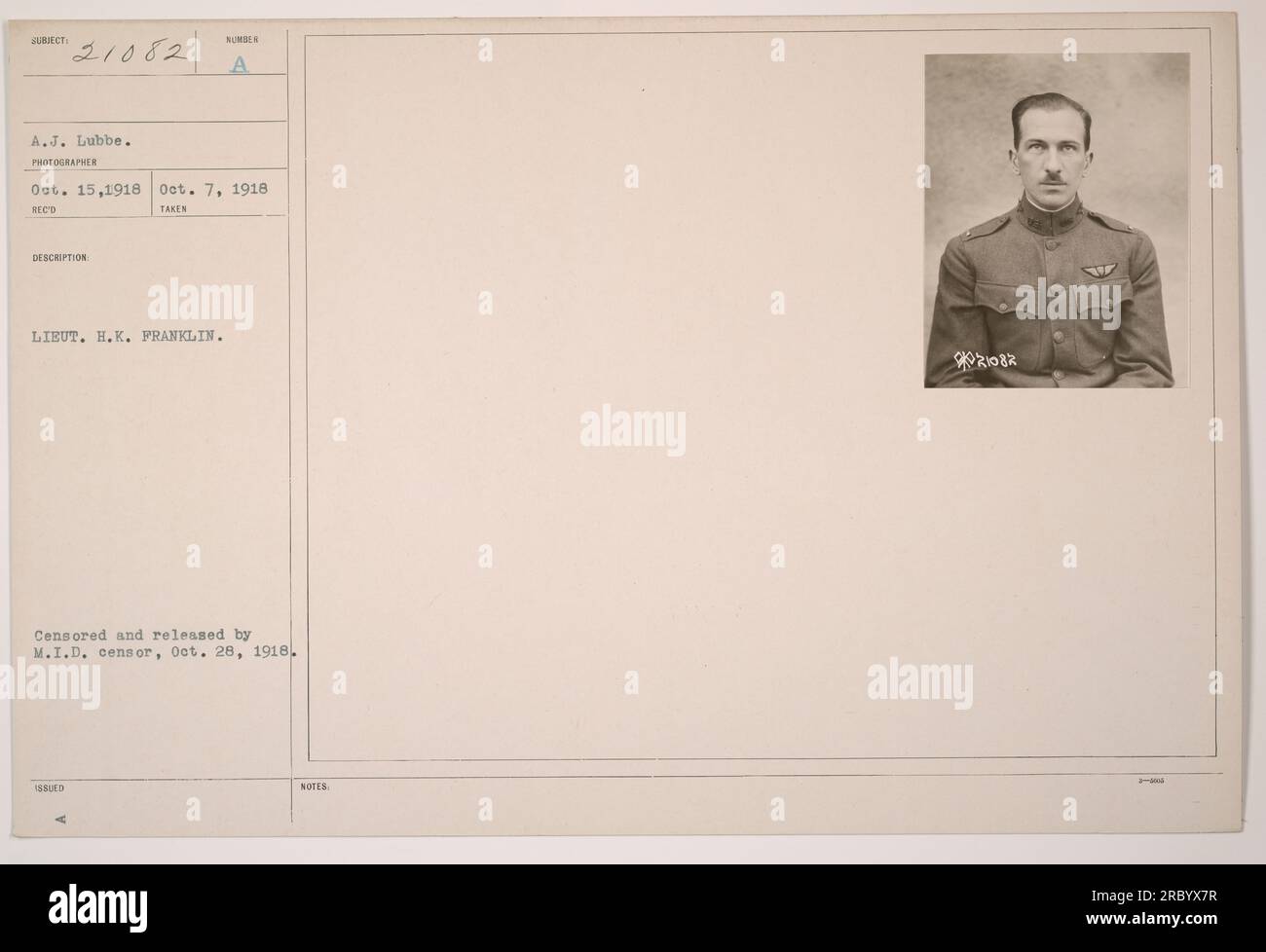 A photograph taken by A.J. Lubbe on October 15, 1918, and published on ...