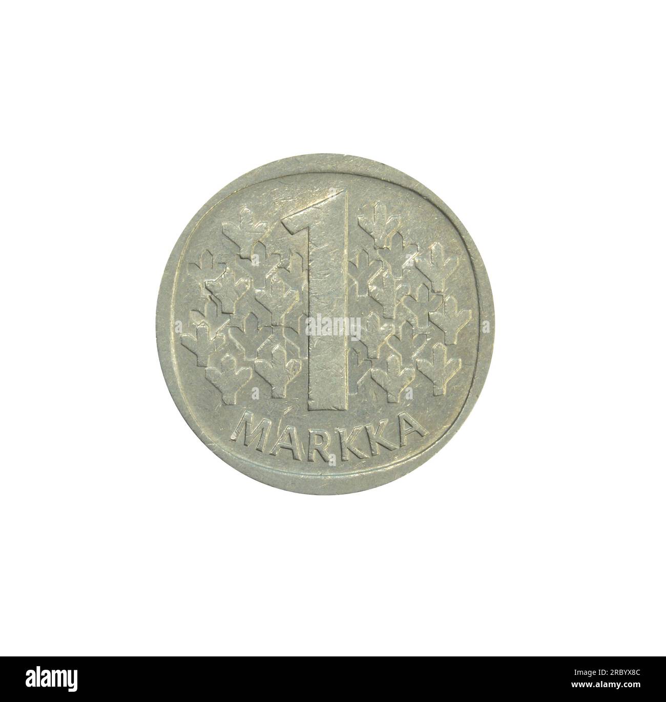 One Markka coin made by Finland, that shows numeral value Stock Photo ...