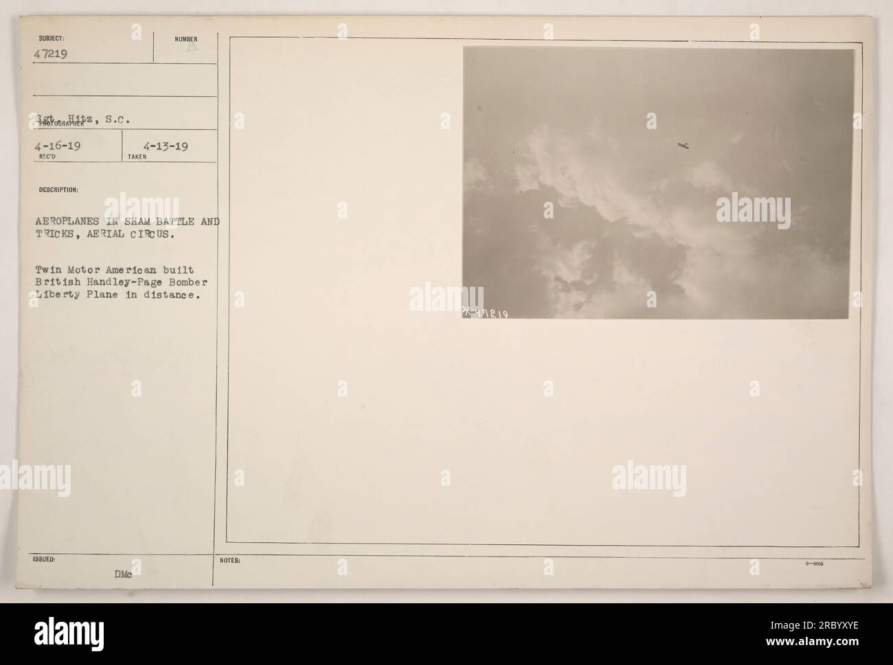 A photograph showing a sham battle and aerial tricks performed by ...