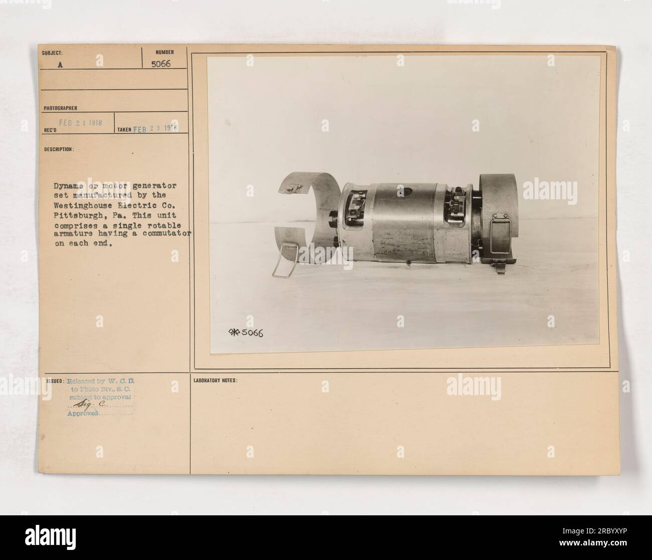 A photograph showing a Dynamo or motor generator set manufactured by ...