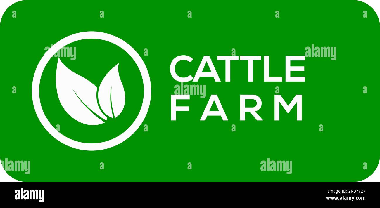 cattle farm leaf vector logo green background Cattle farm leaf logo or ...