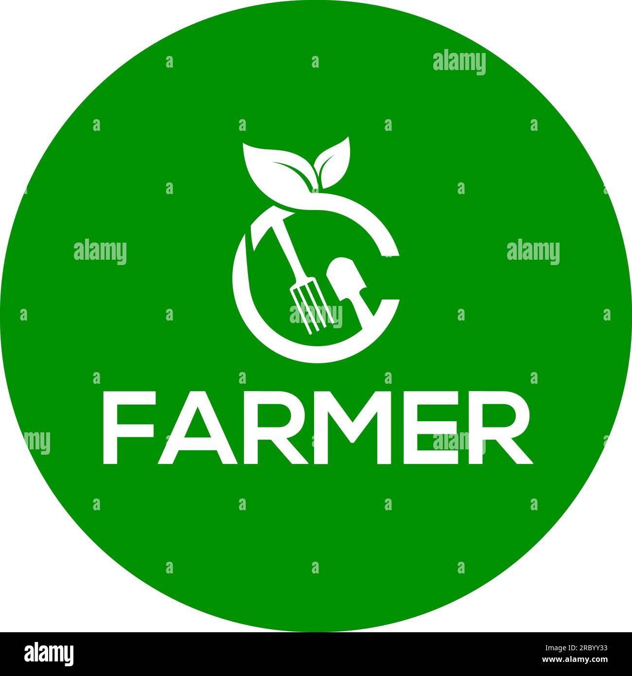 Cercle green background farmer logo, farmer vector logo or icon Stock ...