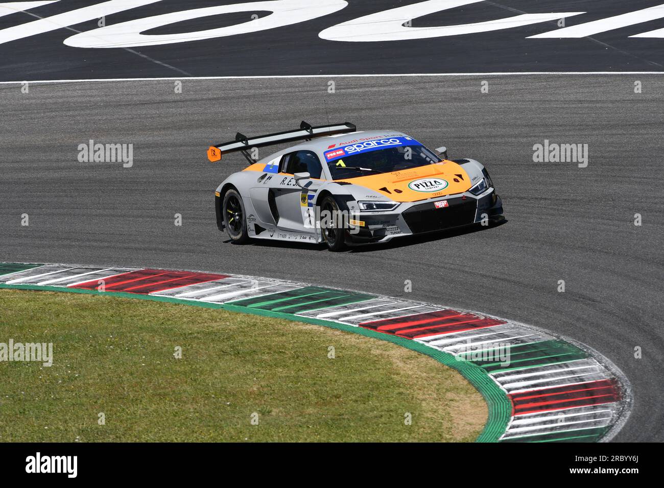 Scarperia, 7 July 2023: Audi R8 LMS GT3 of Team AUDI Sport Italia drive ...