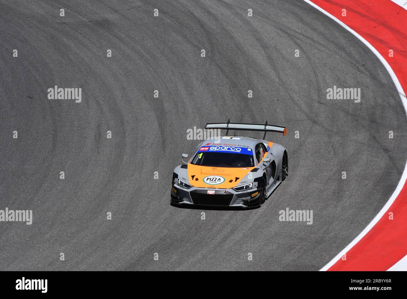 Scarperia, 7 July 2023: Audi R8 LMS GT3 of Team AUDI Sport Italia drive ...